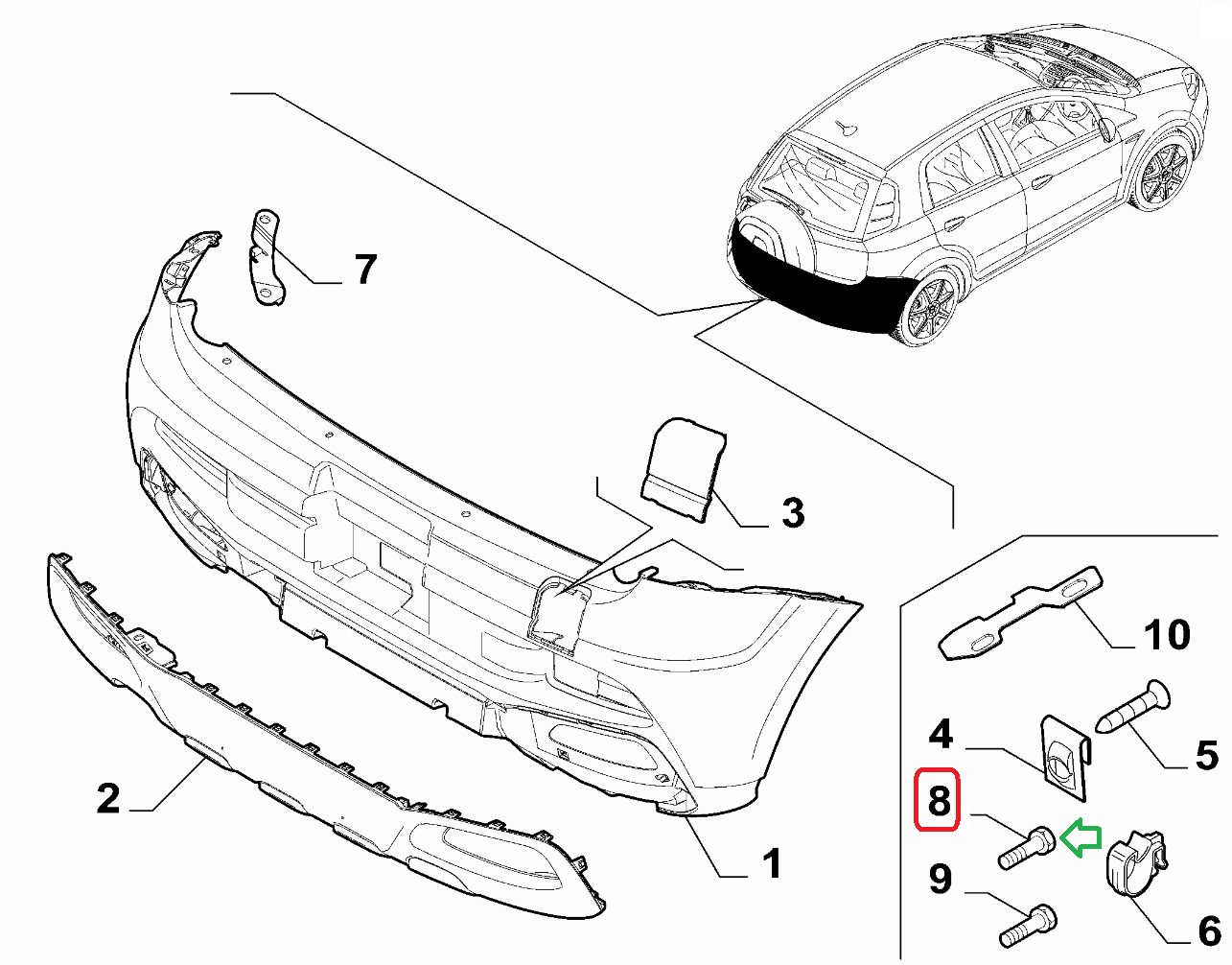 FIAT Punto Linea Fiorino Palio Siena Kısa Tampon Civatası 51810310